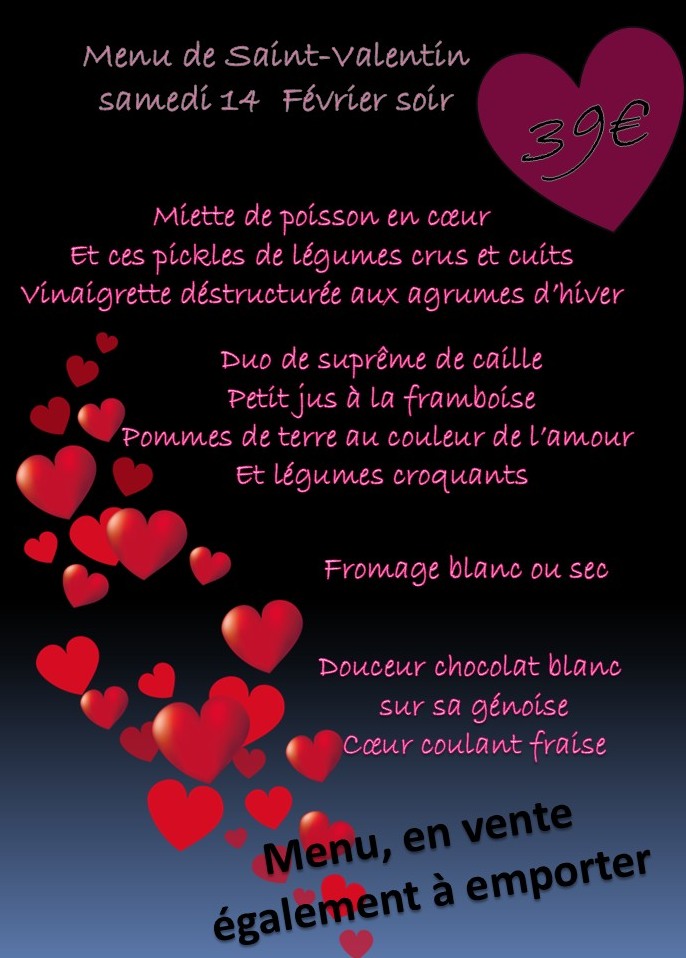 Menu de Saint-Valentin – l’Euphrasie (Chenereilles) | adt-loire