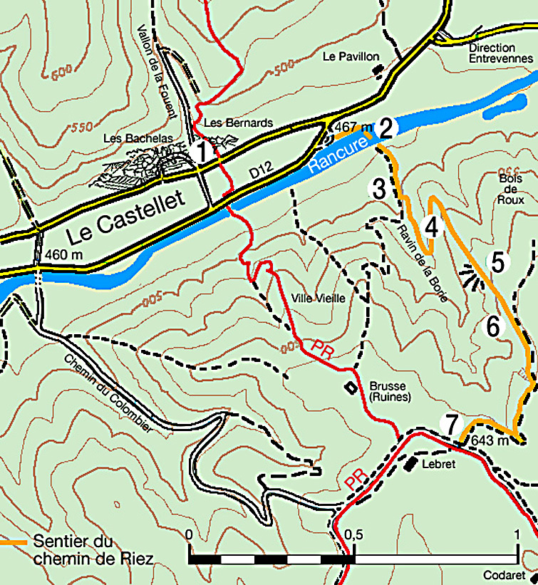 Sentier de randonnée pédestre le chemin de Riez - Manosque
