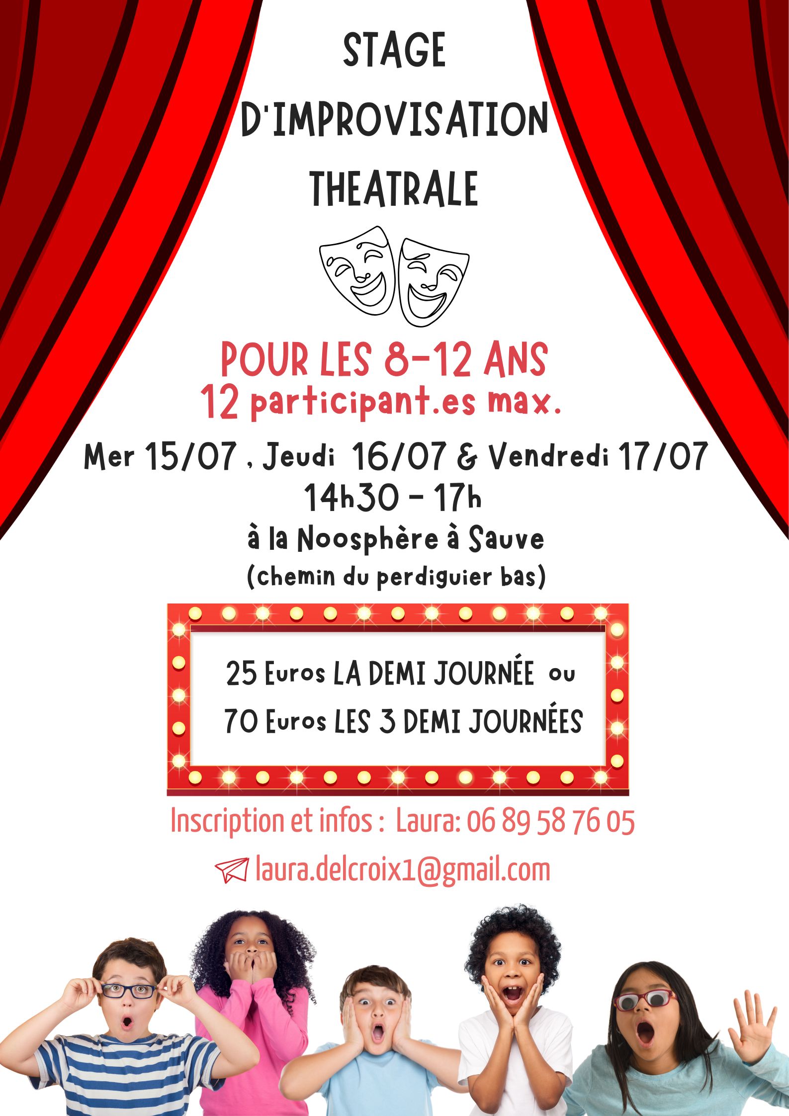 Stage d'improvisation théâtrale - 8/12 ans - Sauve