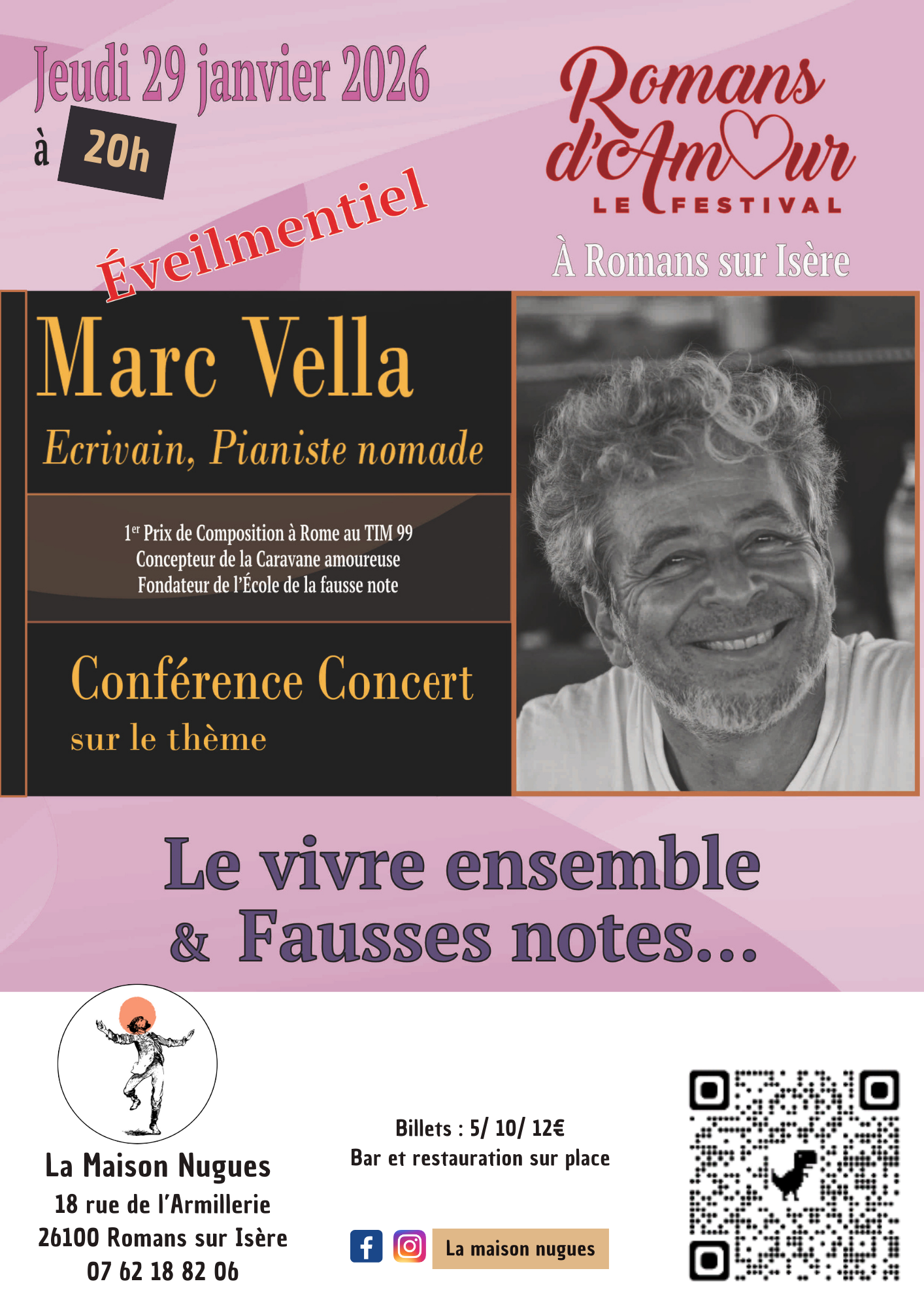 Festival Romans d’Amour – Conférence Piano - La Drôme Tourisme