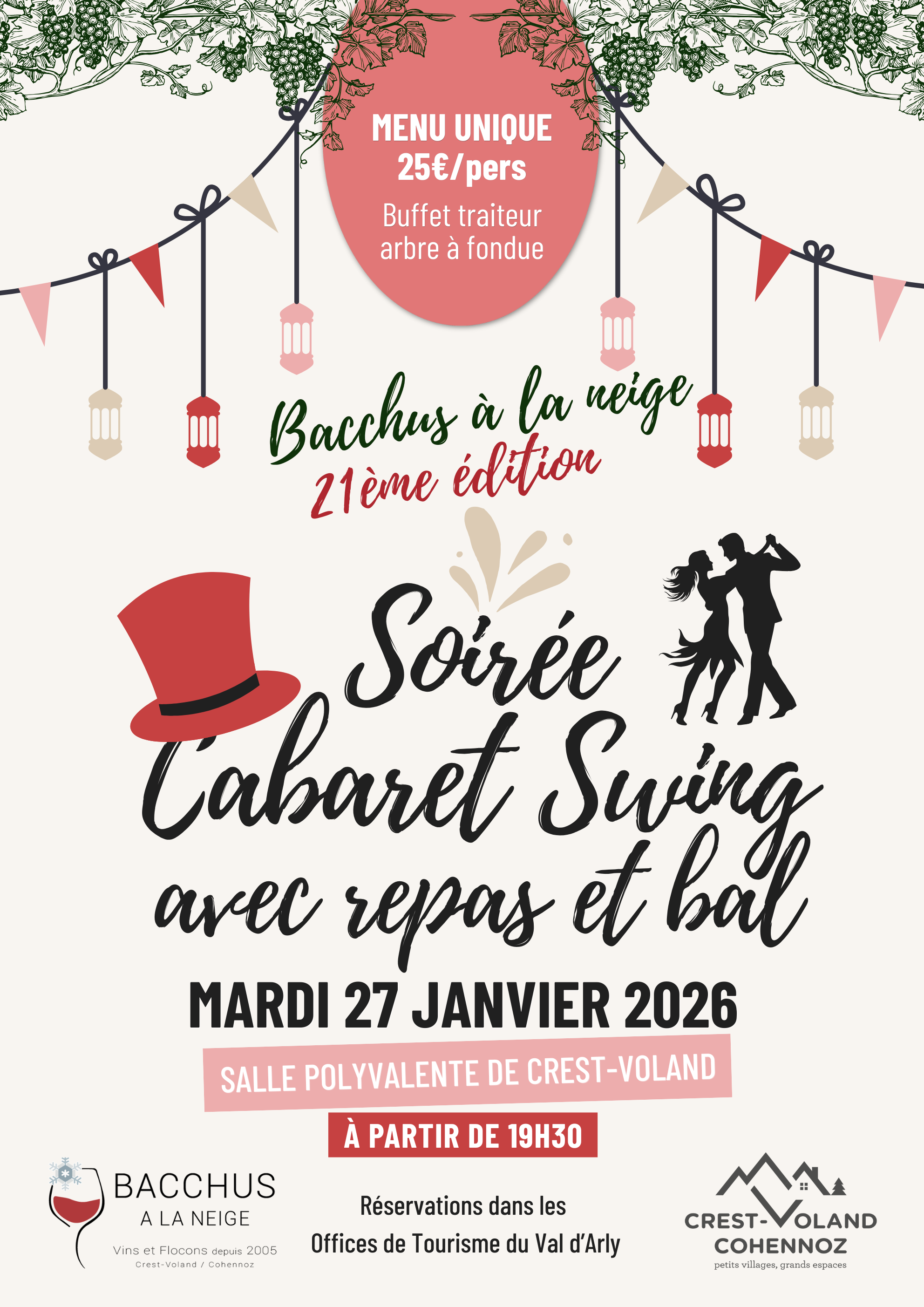 Soirée Cabaret Swing avec repas et bal Bacchus | Explore Savoie - Alpes