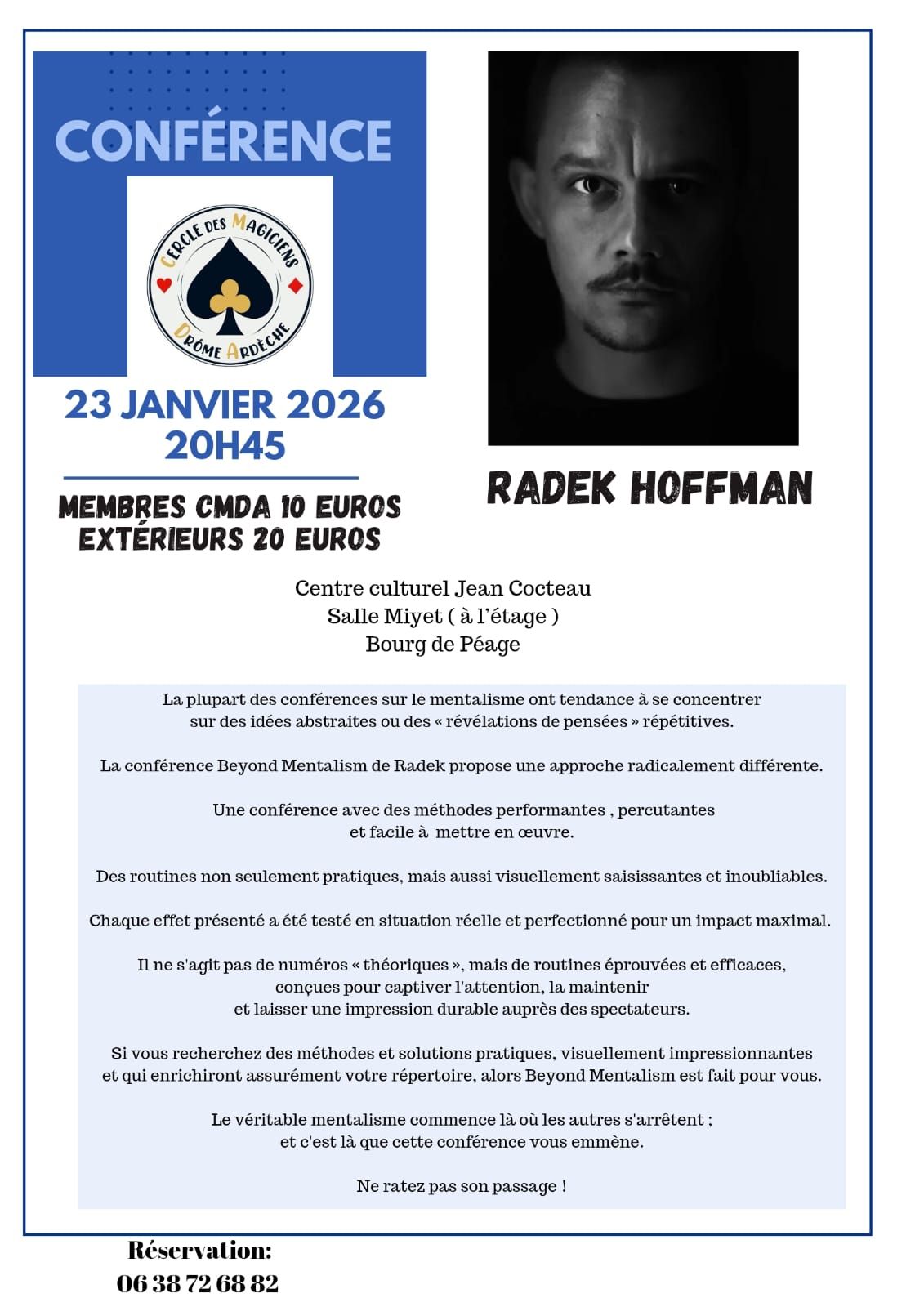 Conférence Beyond Mentalism – Radek Hoffman - La Drôme Tourisme