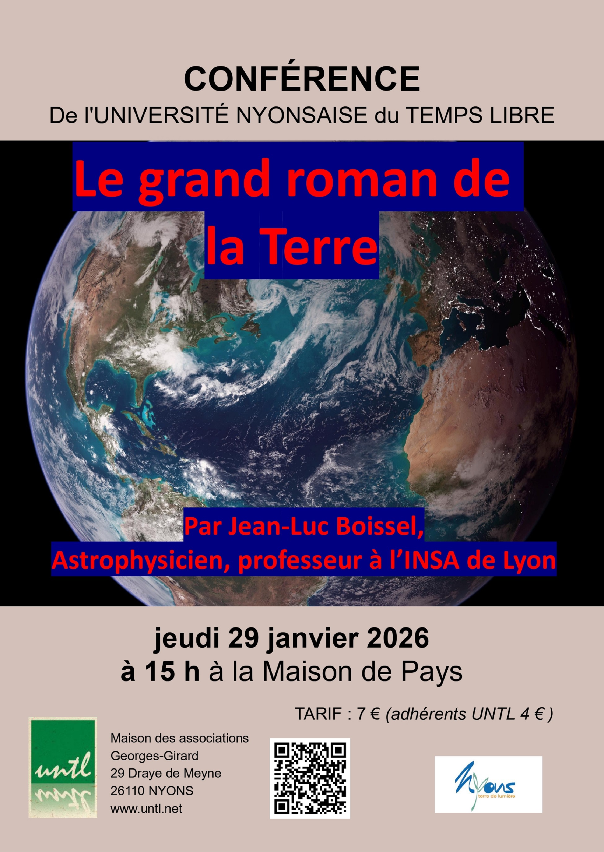 Conférence sur le grand roman de la terre - La Drôme Tourisme