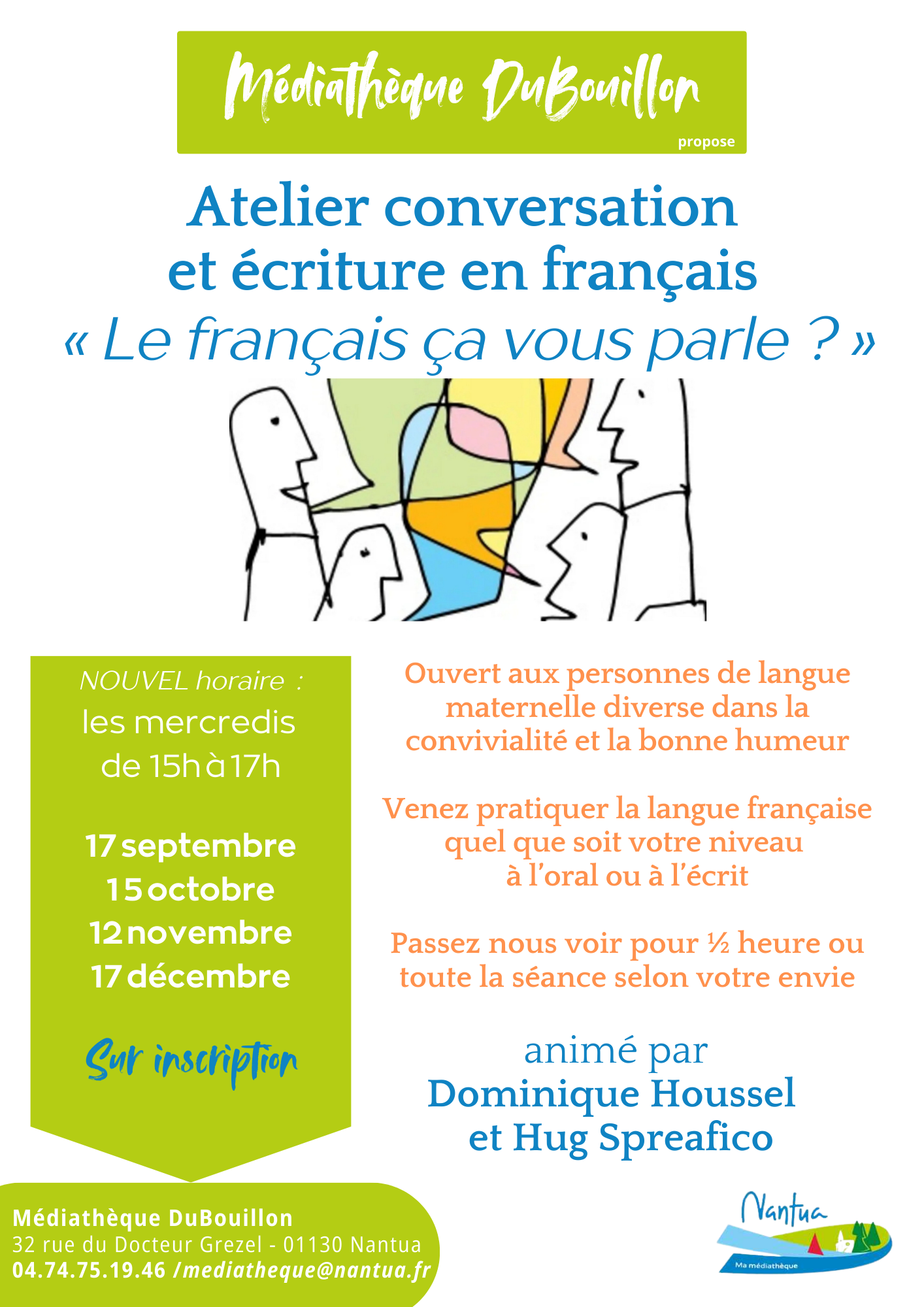 Atelier conversation et écriture en français « Le français ça vous ...
