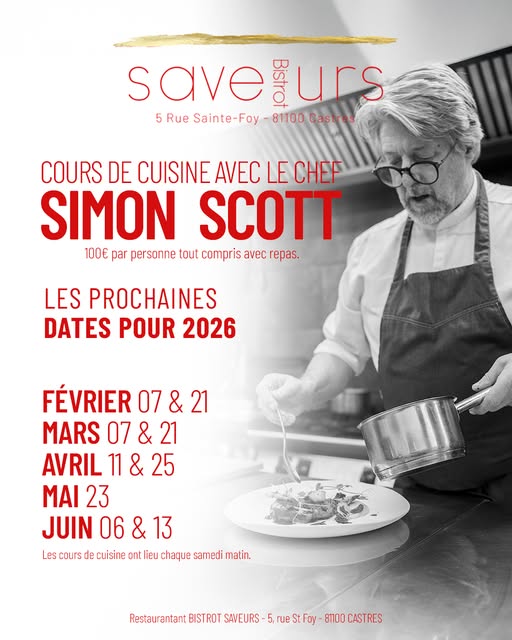 Cours de cuisine avec le Chef Simon Scott – Destination Castres-Mazamet