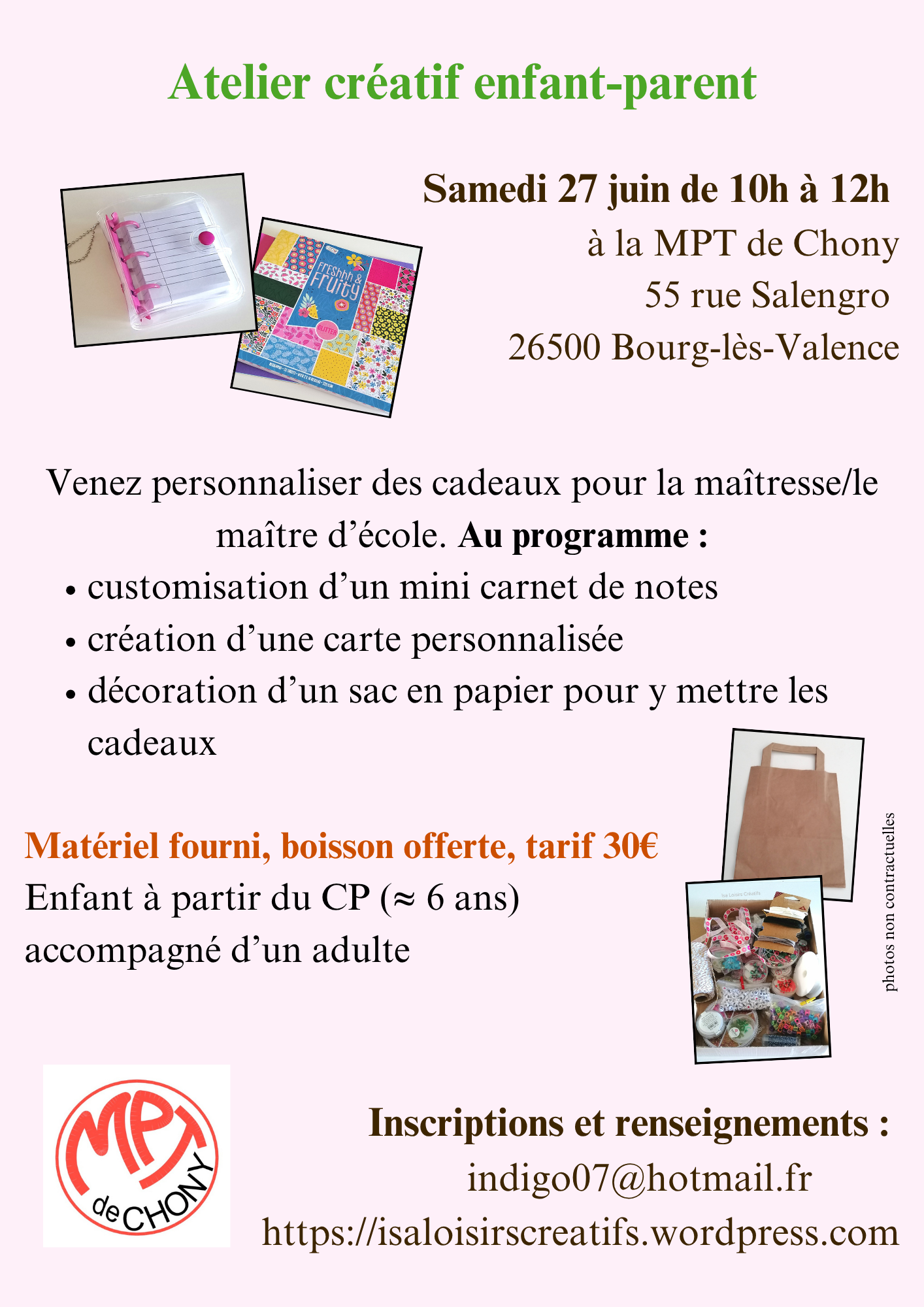 Atelier créatif enfant-parent - La Drôme Tourisme