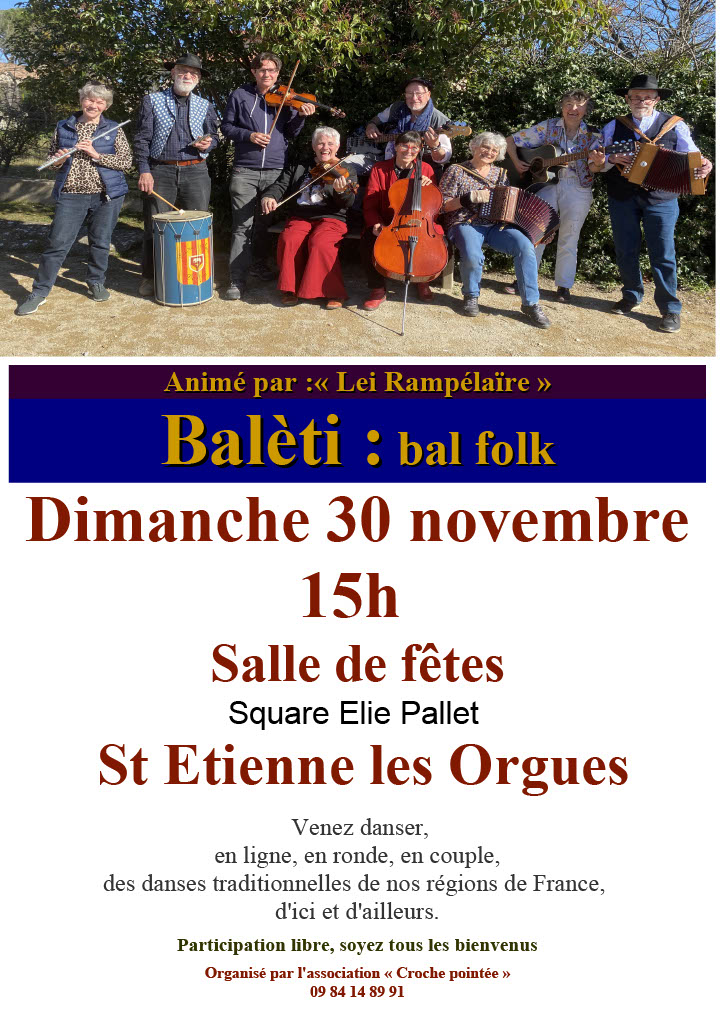 Baleti : bal folk, Distractions et loisirs à Saint-Étienne-les-Orgues ...